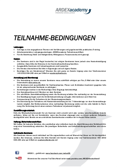 ARDEX: Seminare